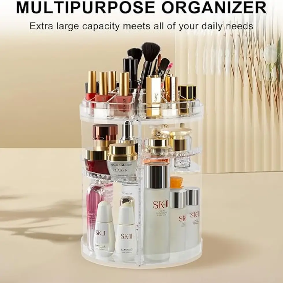 Rotatable 360 degree Makeup Organizer, Cosmetics Organizer - nmartbd.com