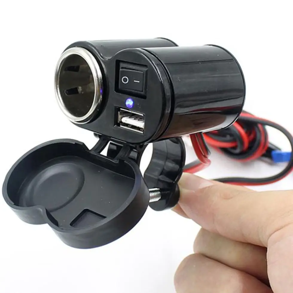 Waterproof Motorcycle USB Charger with Lighter - nmartbd.com