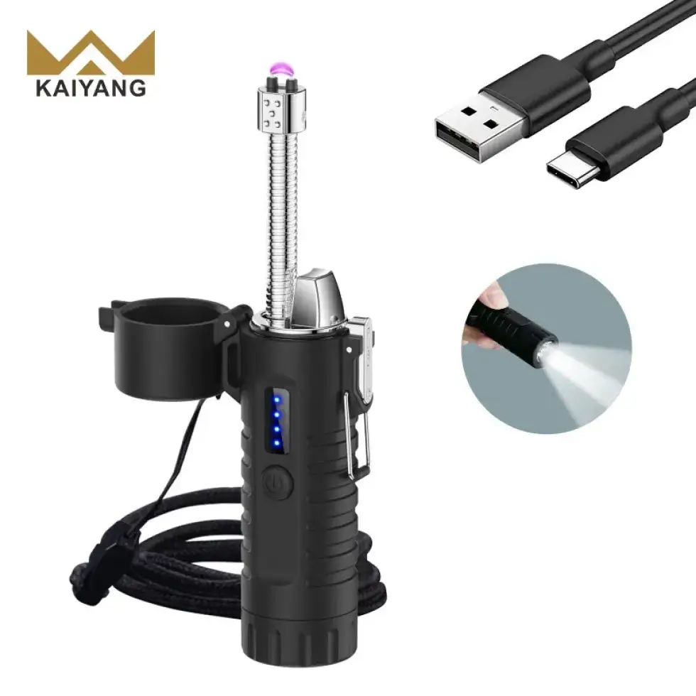 Dual Arc Plasma Electric Lighter with Flashlight and Safety Tools ...