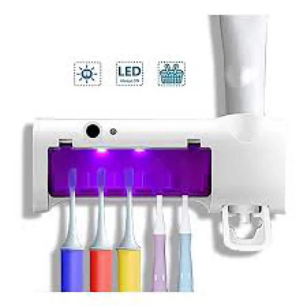 Toothbrush Toothpaste Holder With Sterilizer UV LED Light - nmartbd.com