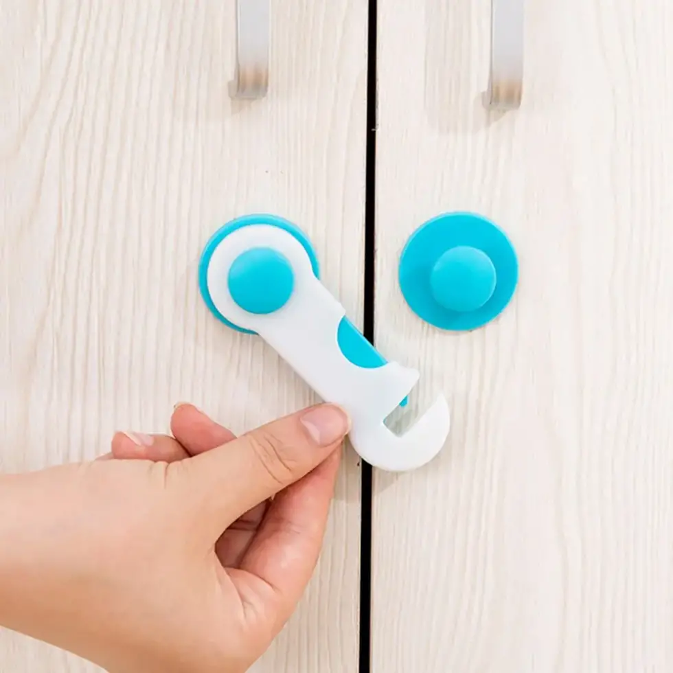 8 Pieces ABS Plastic Home Door Drawer Safety Lock Children Kids Protect ...