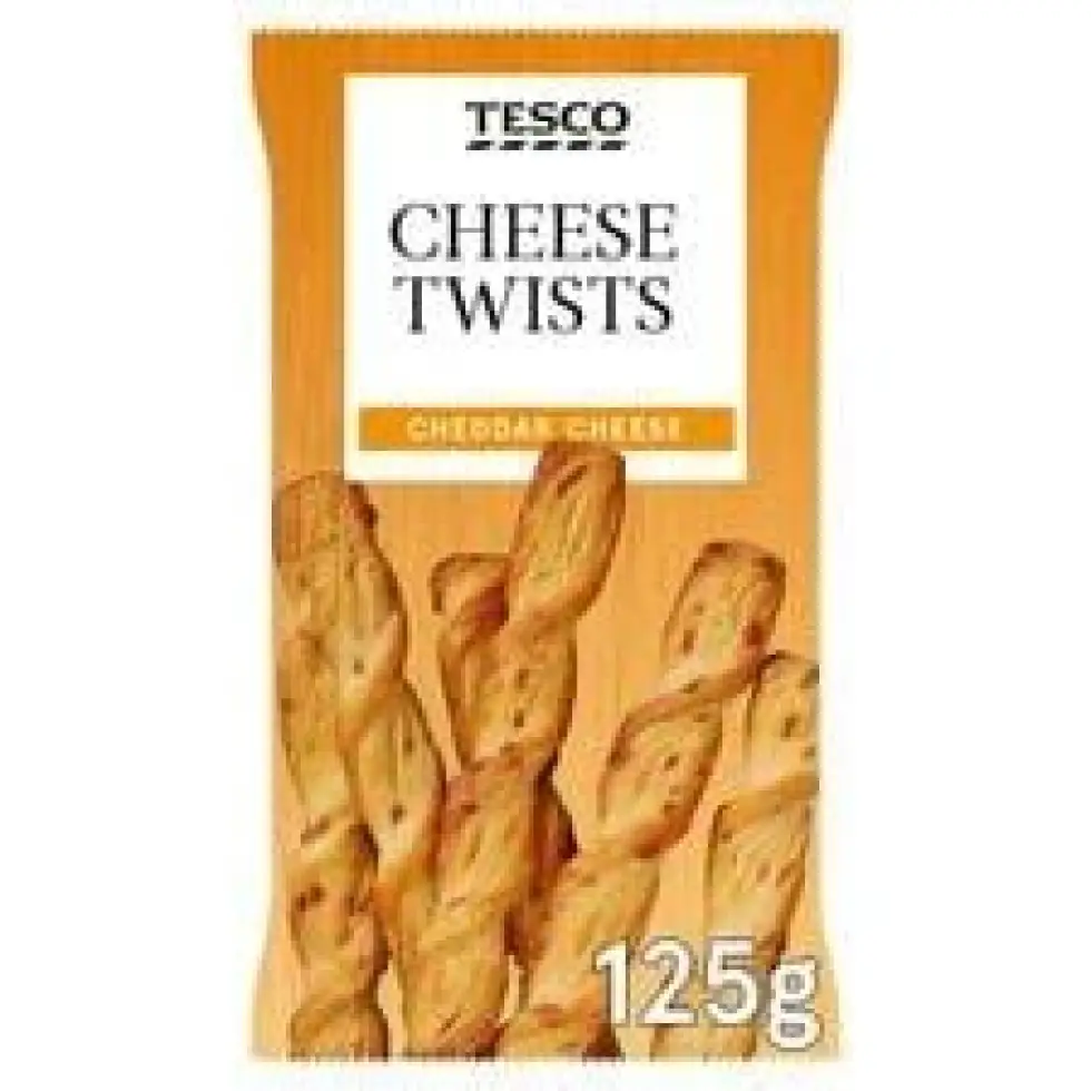 Tesco Cheese Twists Cheddar Cheese 125g - teddybearbd.com