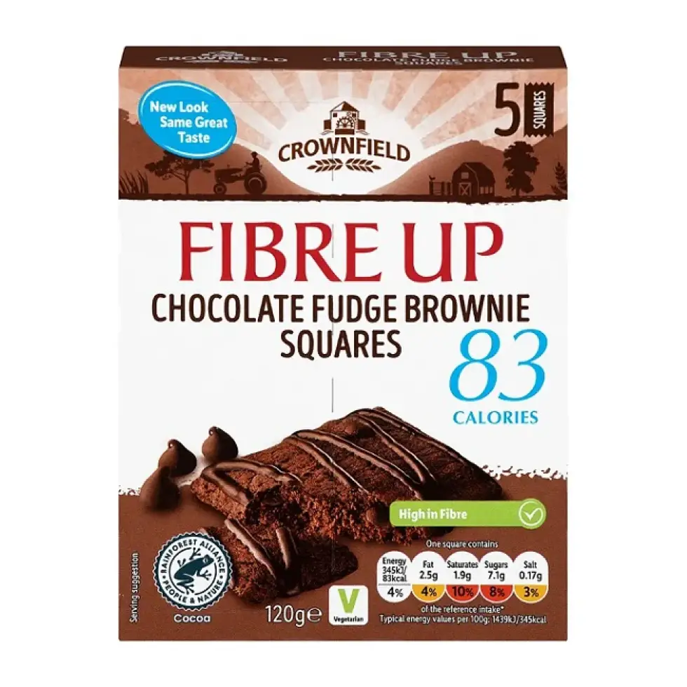 Crownfield Fibre Up Chocolate Fudge Brownie Squares 120g - teddybearbd.com